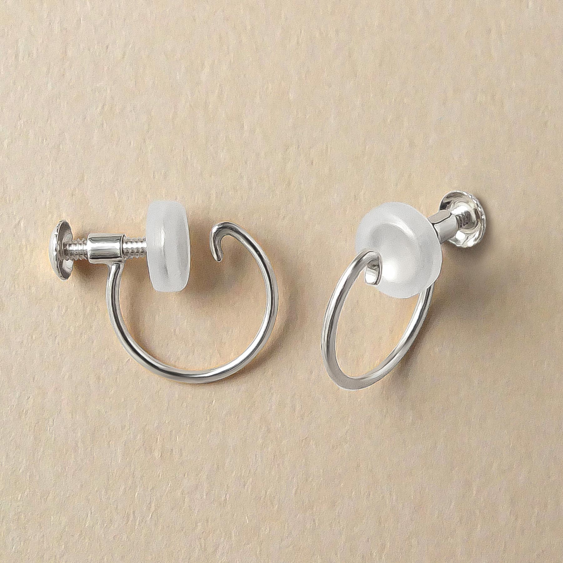 [Palette] 10K Hoop Clip-On Base Earrings (Small) (White Gold) – TAKE-UP ...