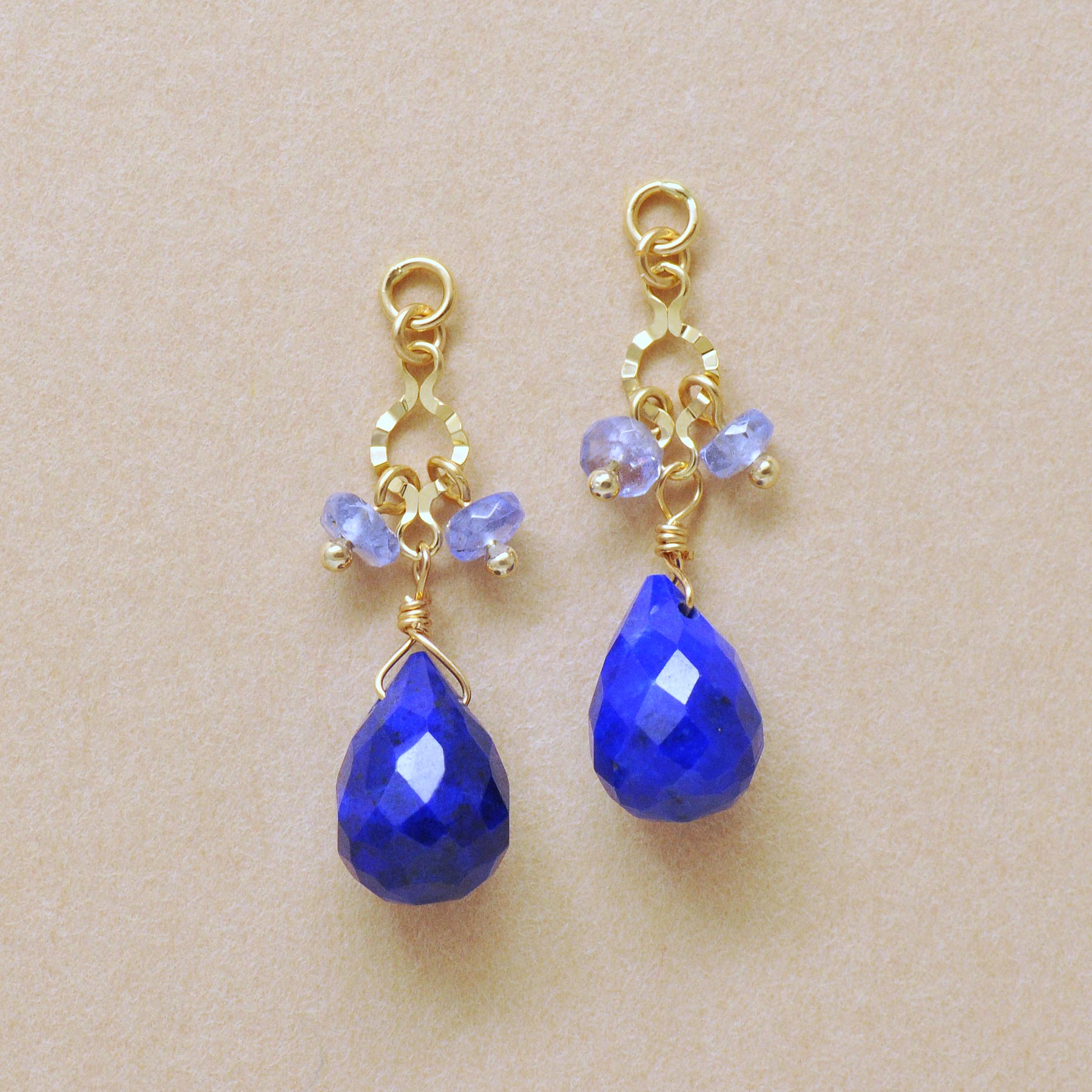 [Palette] 10K Lapis Lazuli Drop Charms (Yellow Gold) – TAKE-UP Jewelry