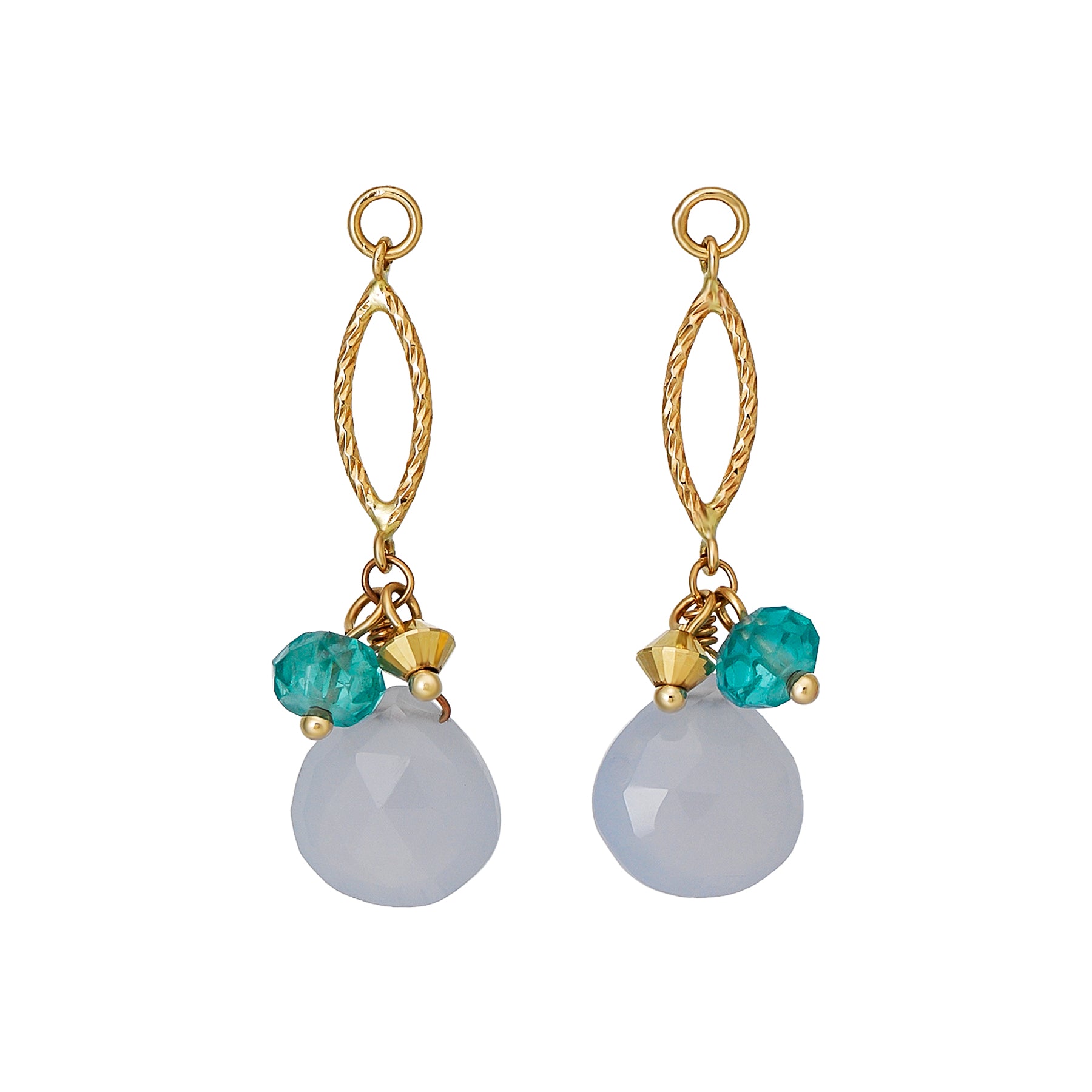 [Palette] 10K Yellow Gold Blue Chalcedony Twist Long Charms – TAKE-UP ...